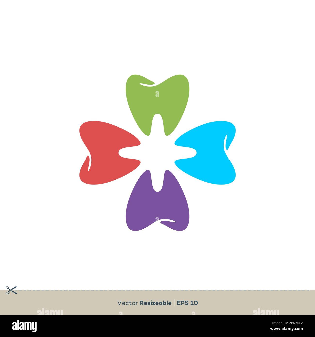 Colorful Tooth Shape Logo Template Illustration Design Stock Photo - Alamy