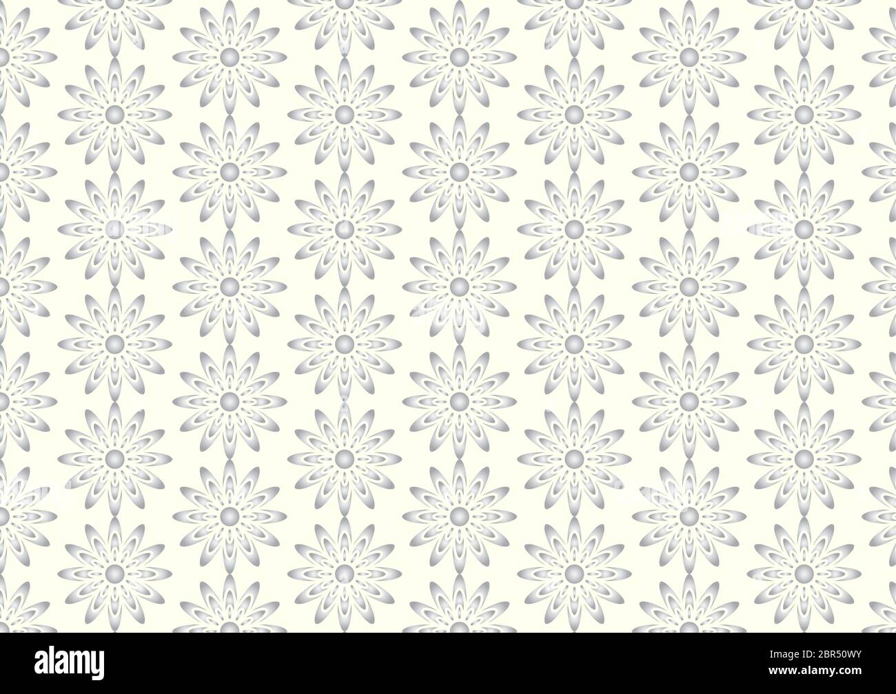 Silver cute flower pattern in abstract shape on pastel background ...