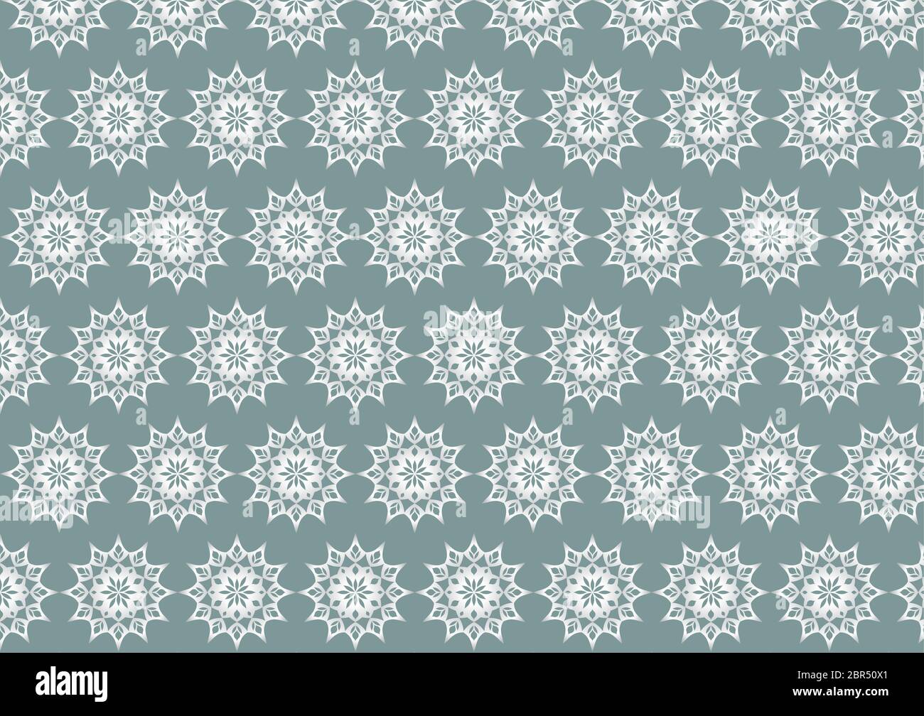 Silver vintage flower and modern shape and lobe pattern on pastel ...