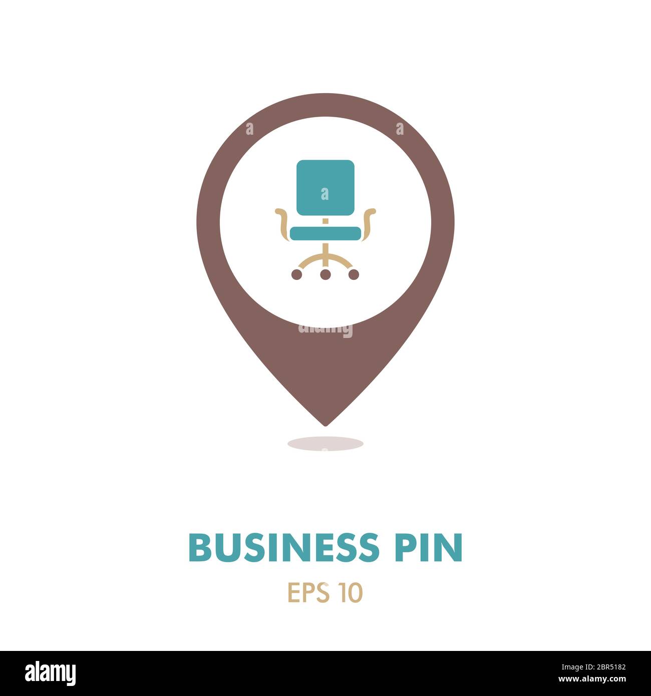 Office Chair outline pin map icon. Business sign. Map pointer. Map ...