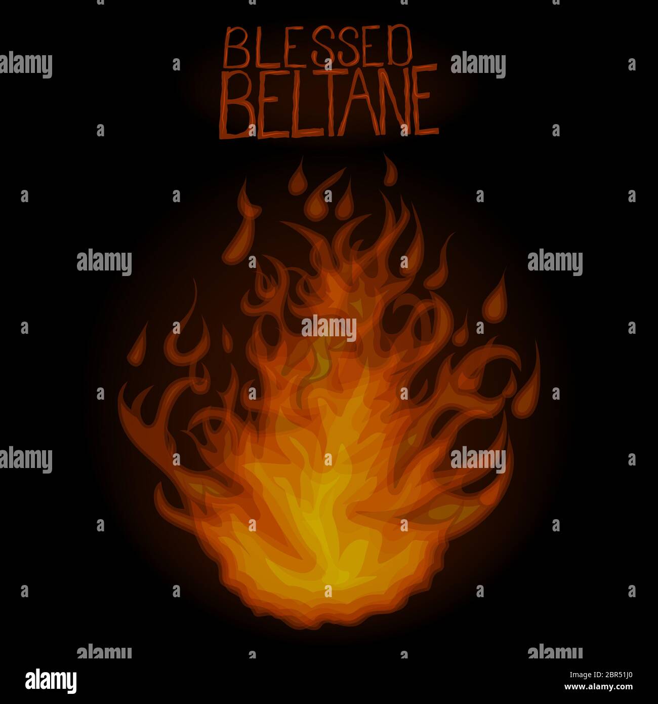 Bright fire in night. Blessed Beltane Stock Photo - Alamy