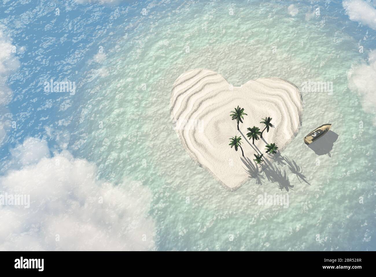 Heart shaped island caribbean hi-res stock photography and images - Alamy