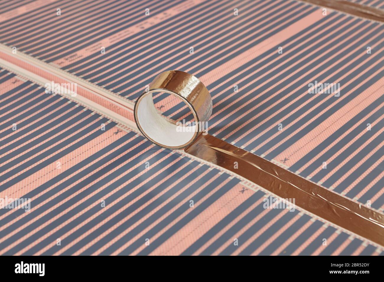 Installation infrared carbon heating film for floor. Layout and ...