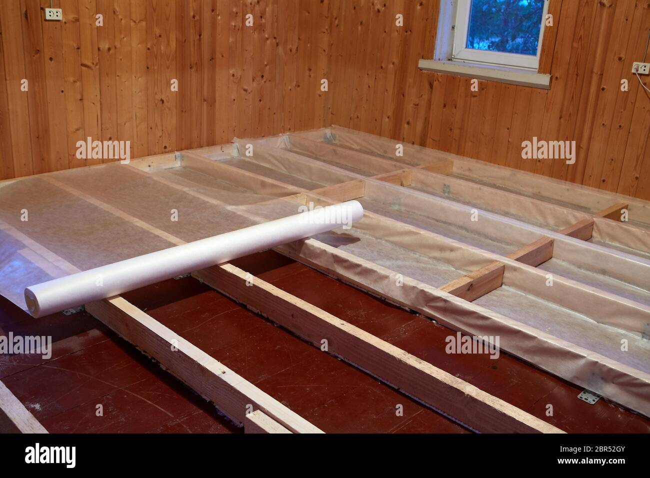 Installation of cross beams for warming of a floor and its ...