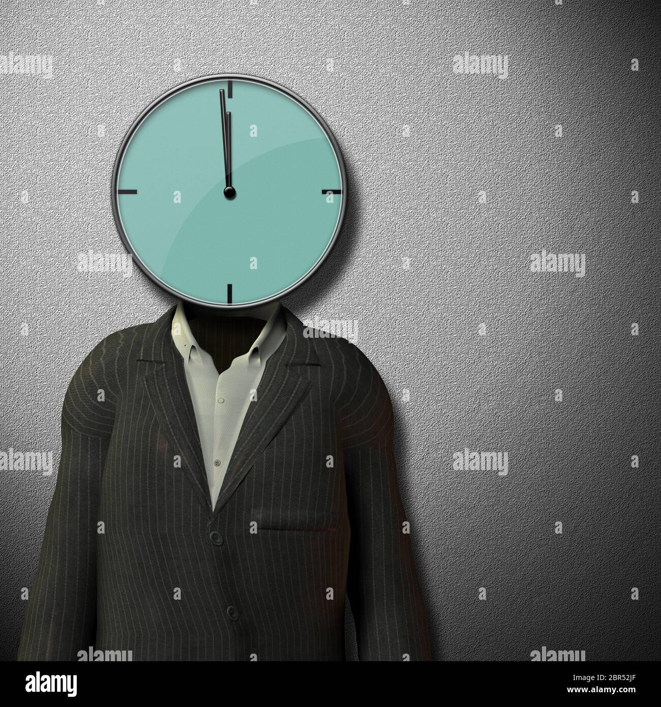 Clock face man in business suit Stock Photo - Alamy