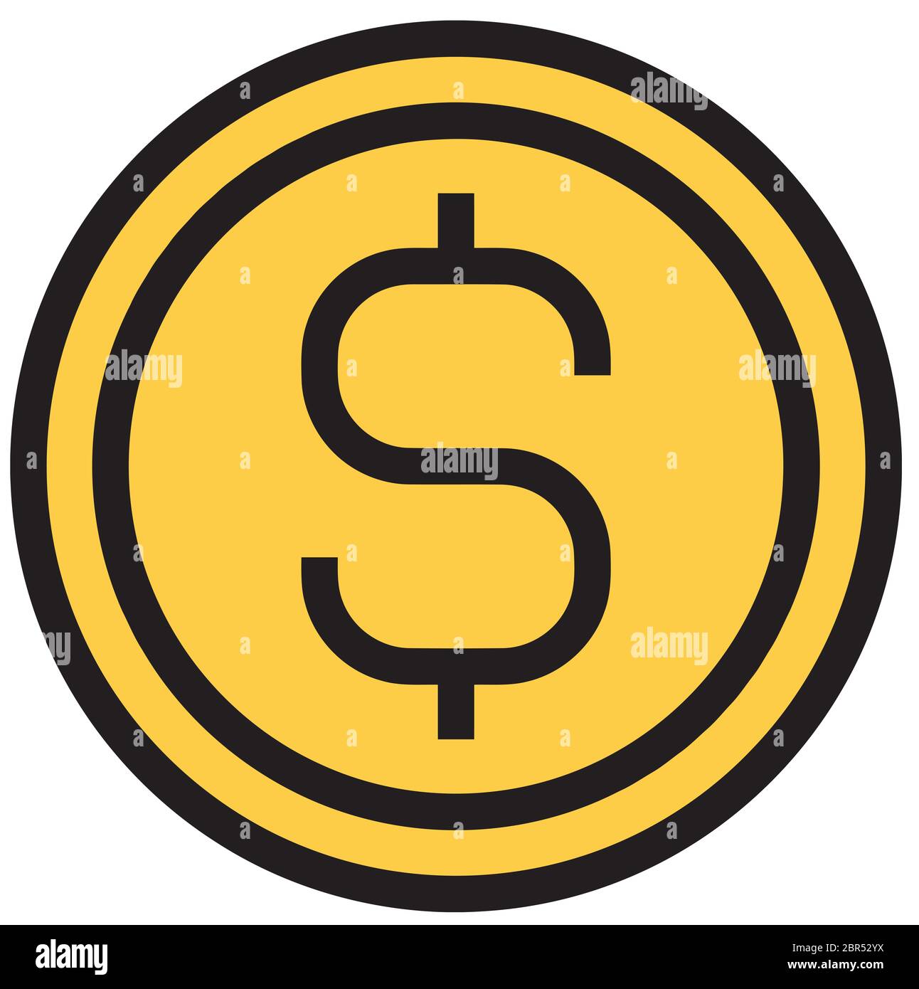 coin gold metal success round value rich single illustration Stock ...