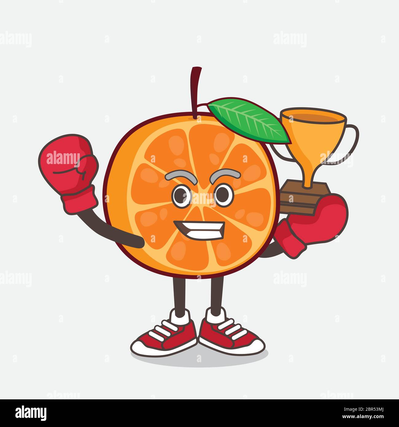 An illustration of Orange Fruit cartoon mascot character as Boxing ...
