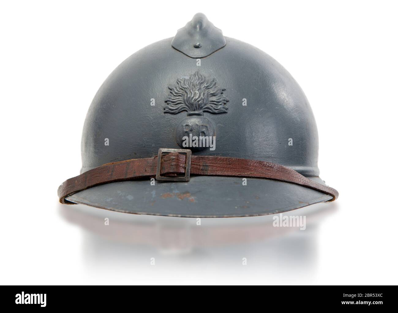 french military helmets of the First World War isolated on white ...