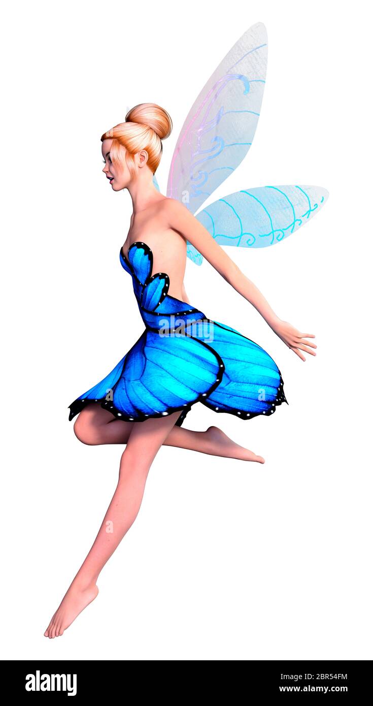 3d Rendering Of A Beautiful Fantasy Fairy Isolated On White Background