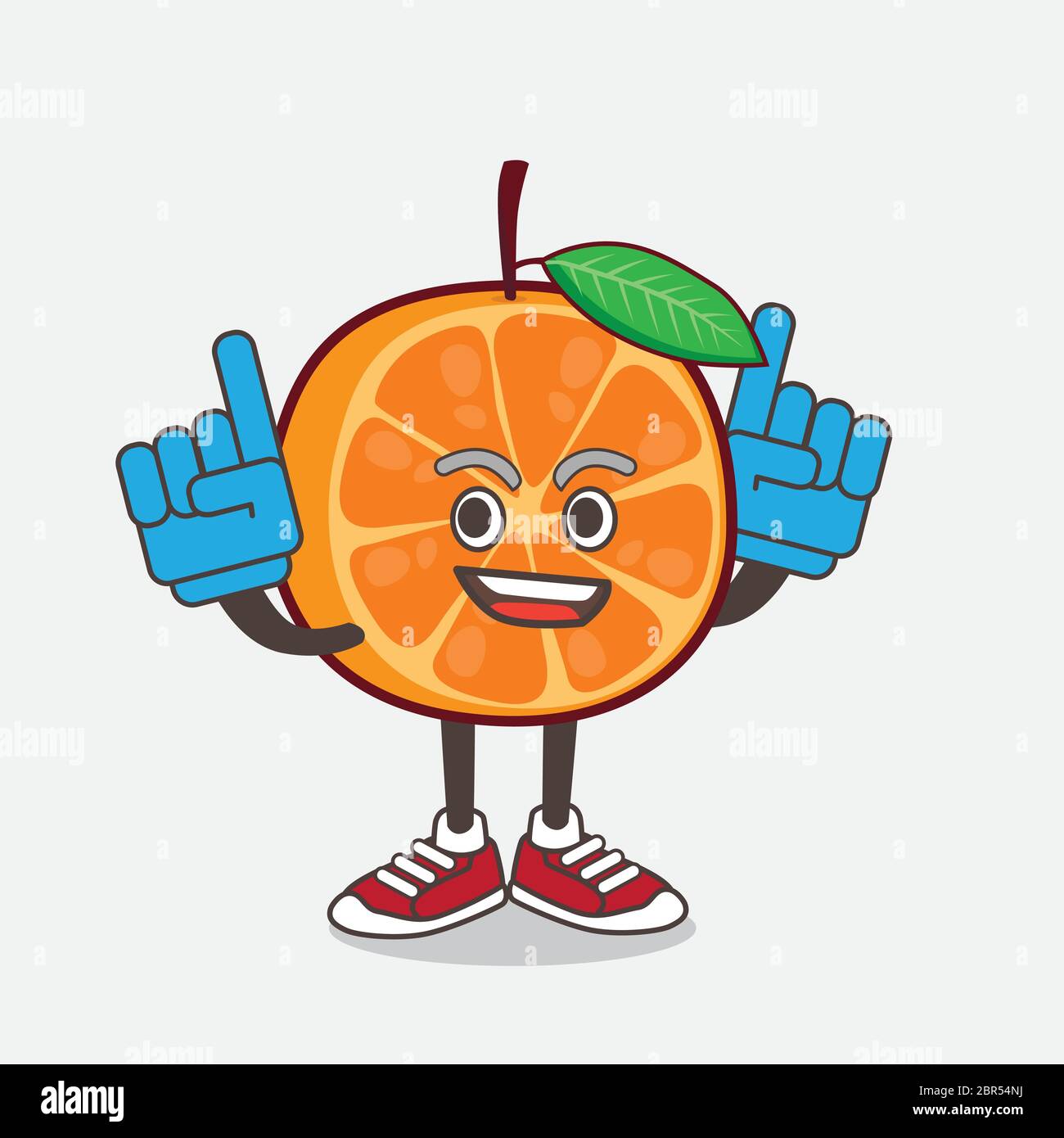 An illustration of Orange Fruit cartoon mascot character holding two ...