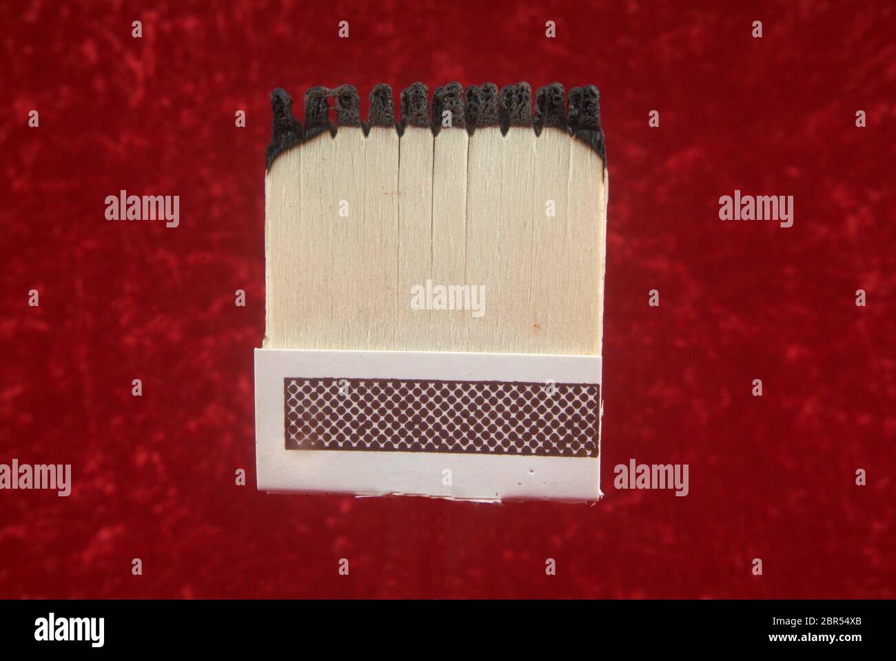 Burnout at work and over exhausted concept. Line of matches and all ...