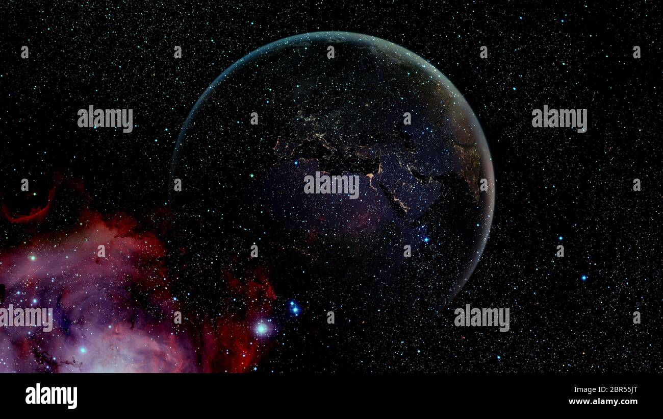 Nebula and stars in outer space. Elements of this image furnished by ...