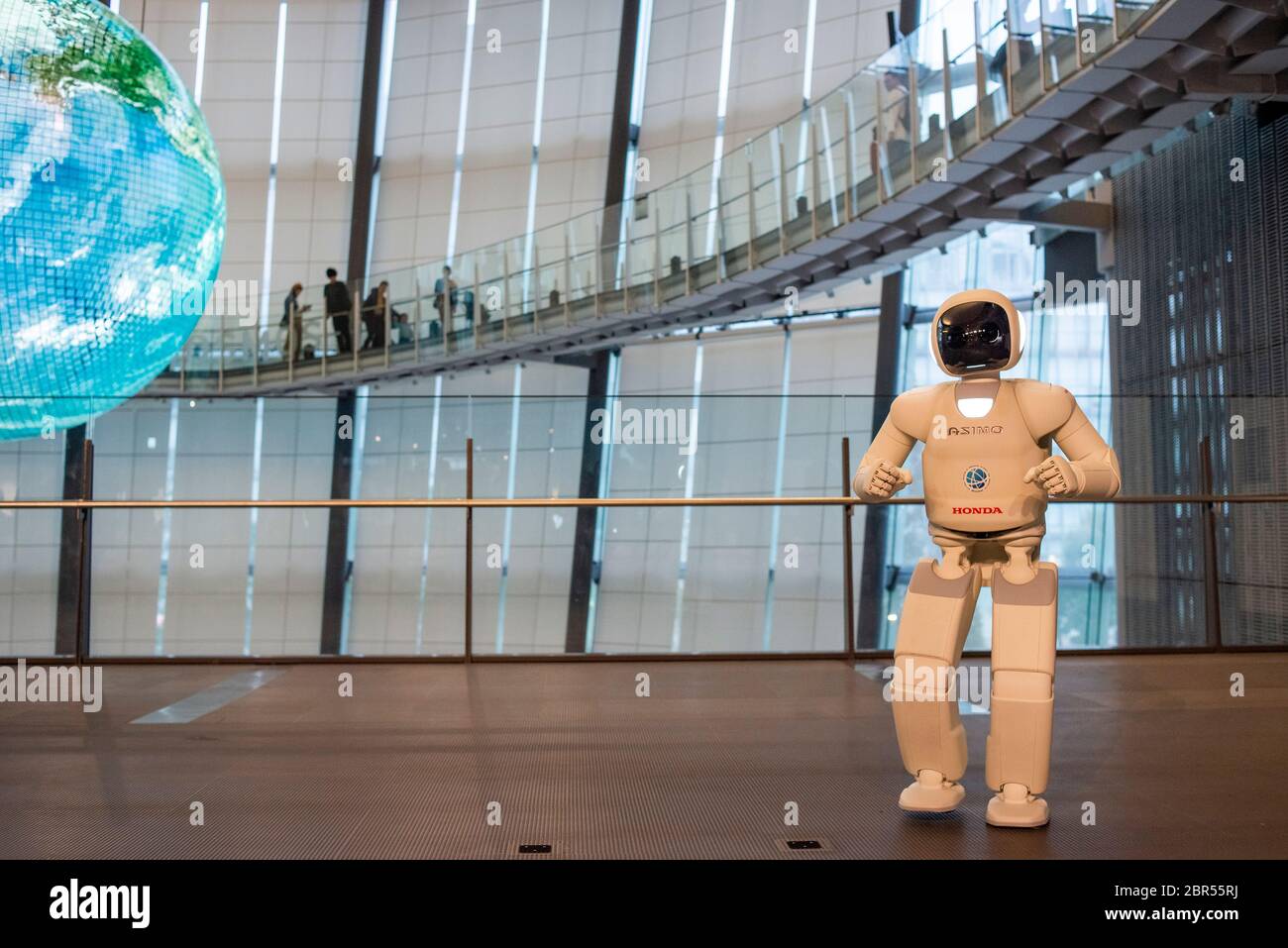 The humanoid robot called Asimo, created by Honda, is performing at the ...