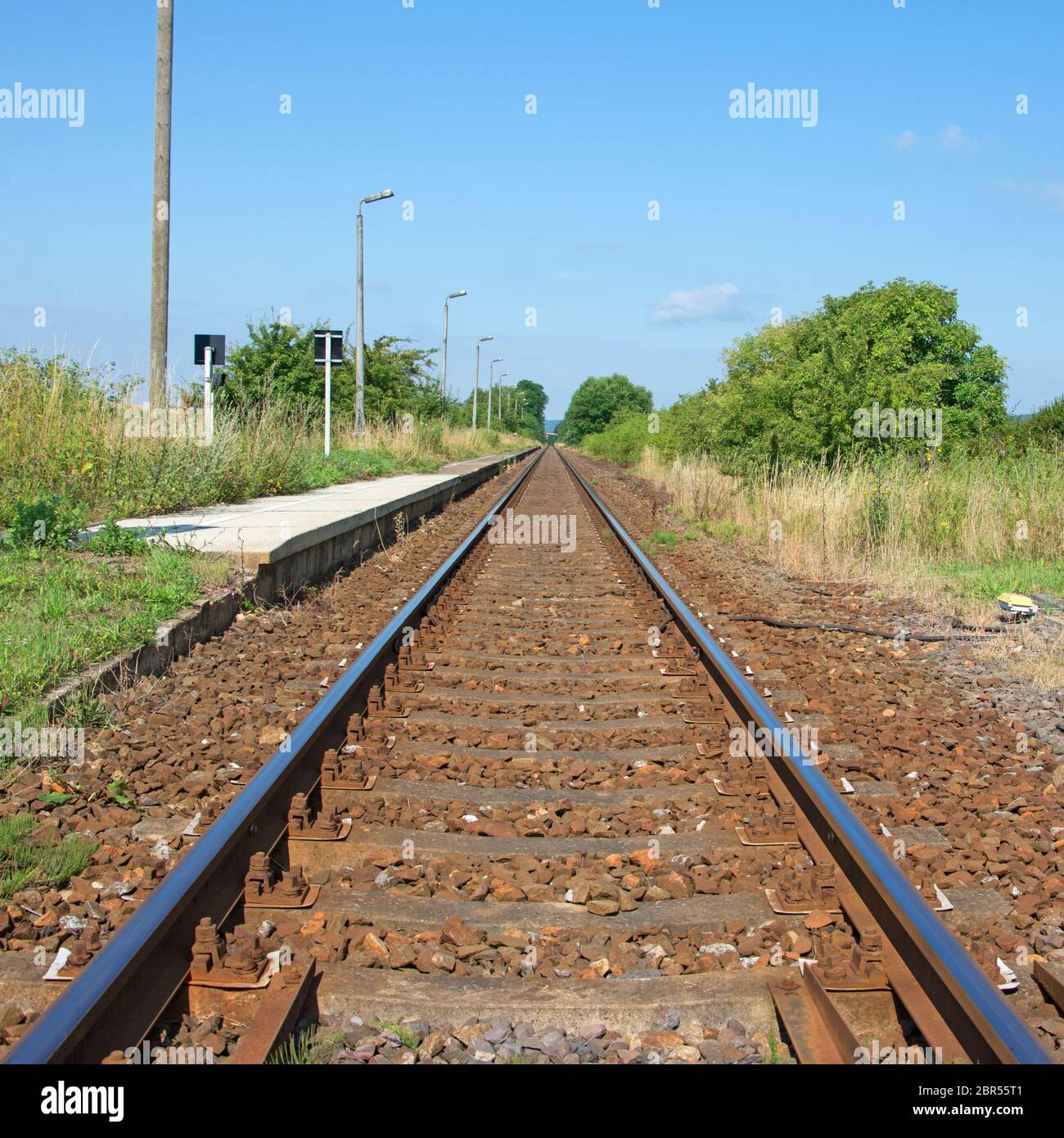 Railroad track in a close-up Stock Photo - Alamy