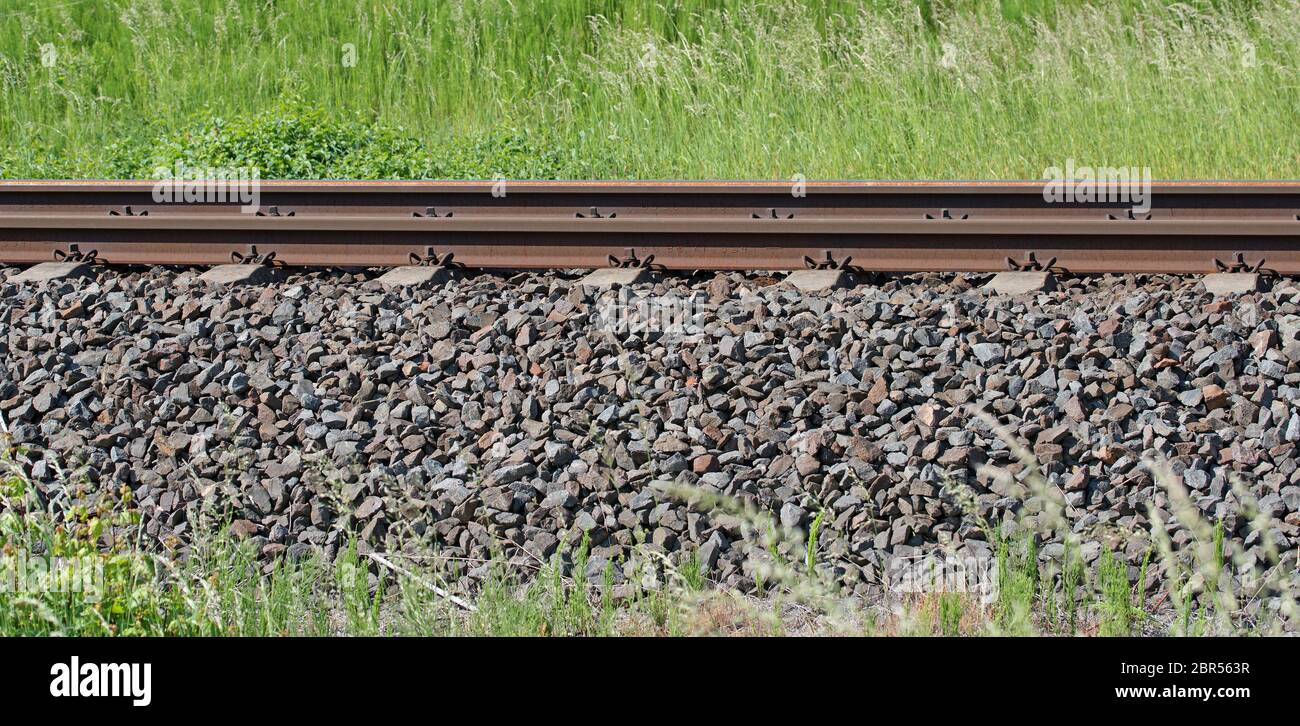 Railroad track in a close-up Stock Photo - Alamy