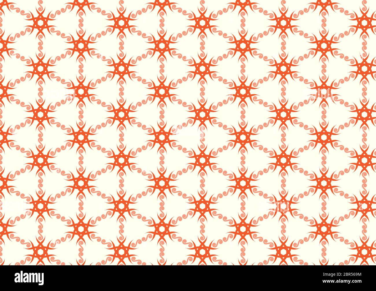 Orange spiral and tribal or roots pattern on pastel background. Vintage ...