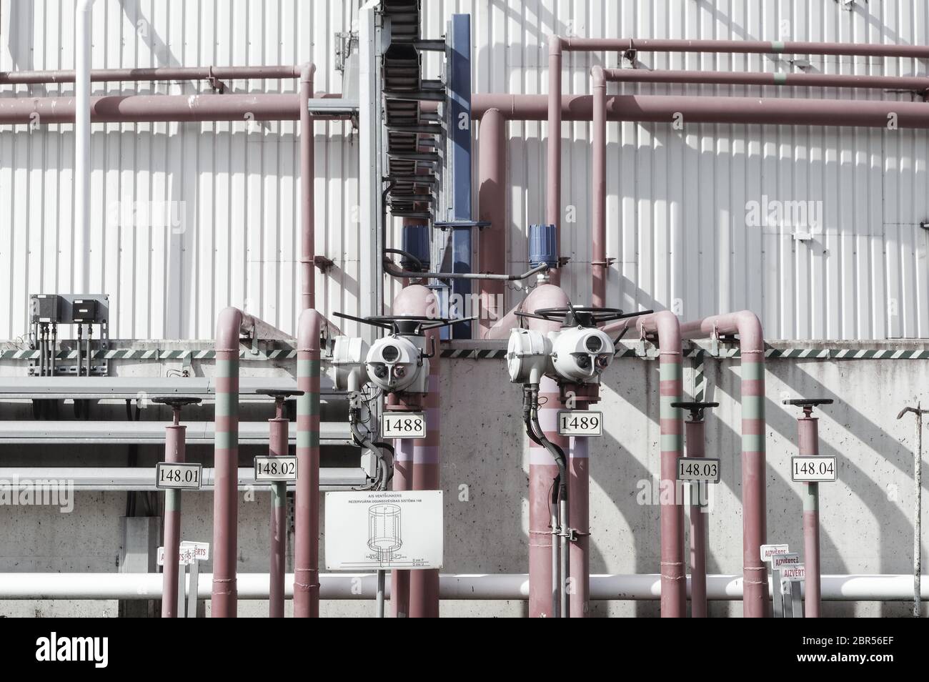 Pipeline and pipe rack of petroleum industrial plant. Offshore Industry ...