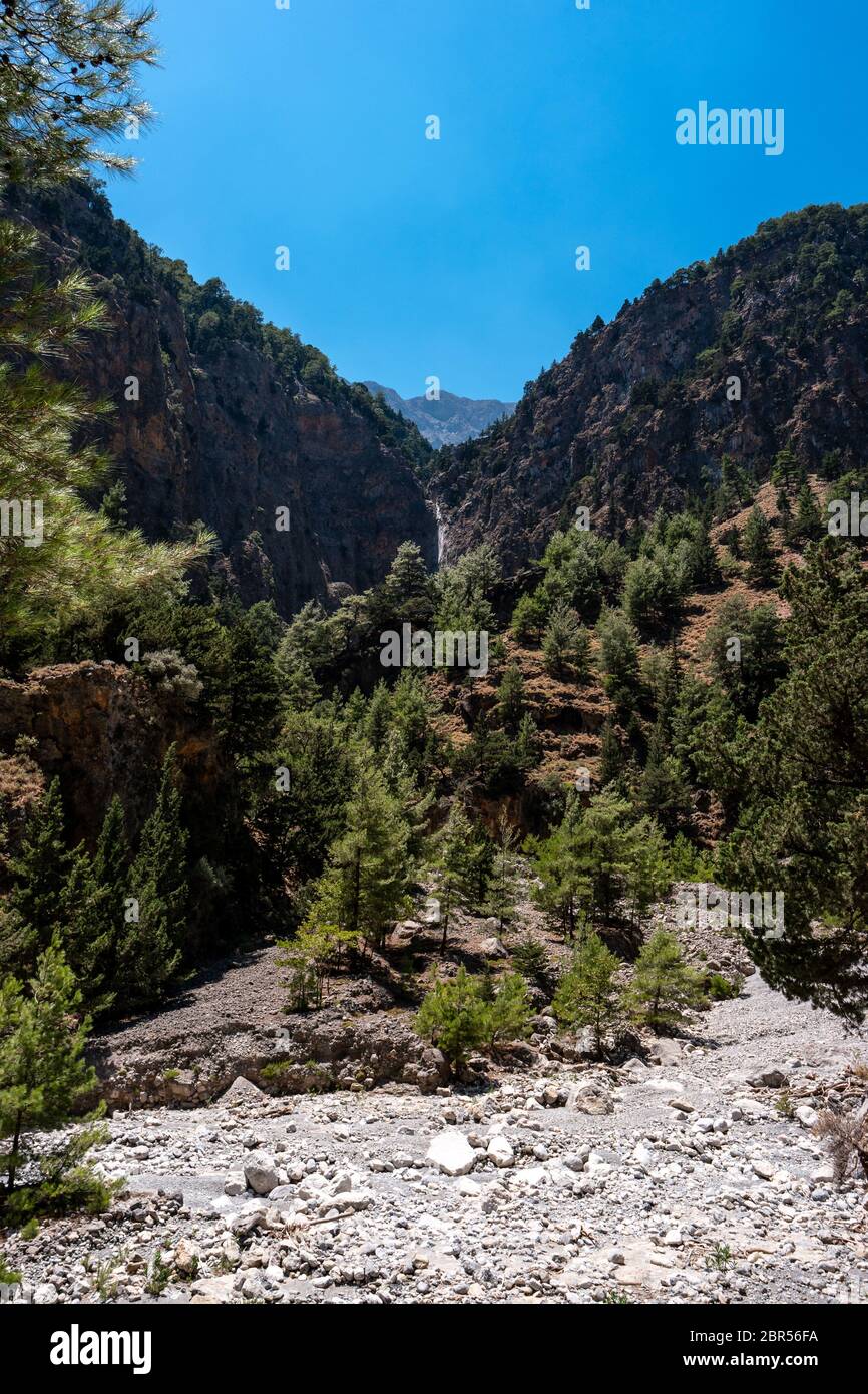 Summer natural views and landscape of the Samaria Gorge. Crete. Greece ...