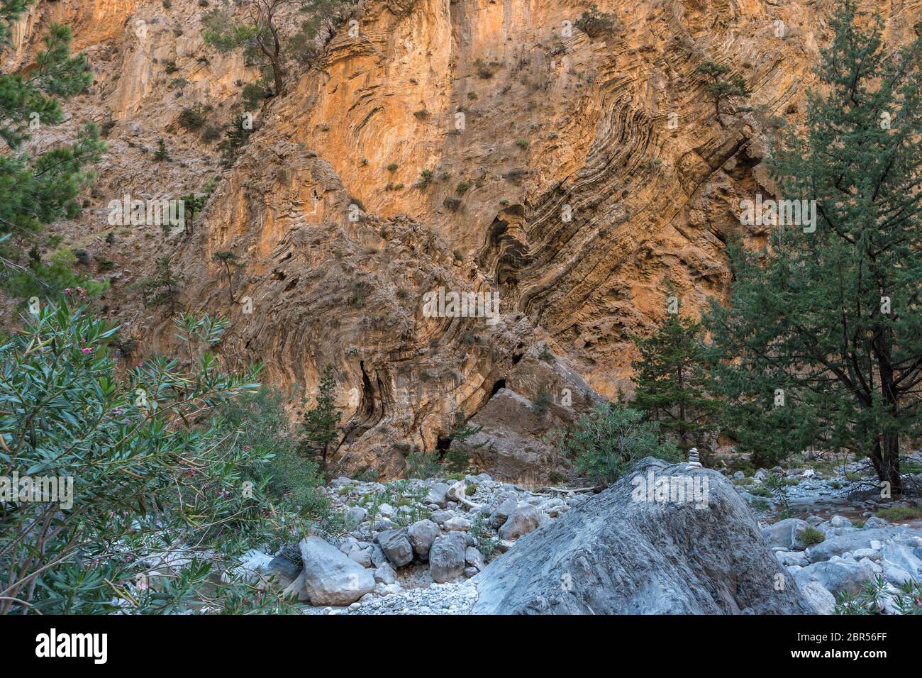 Summer natural views and landscape of the Samaria Gorge. Crete. Greece ...
