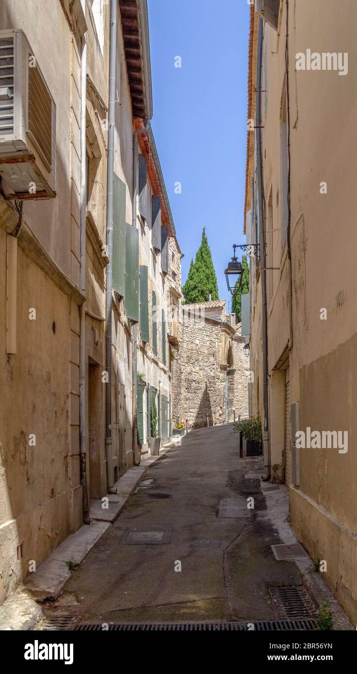 sunny city view of Arles in Provence area in southern France Stock ...