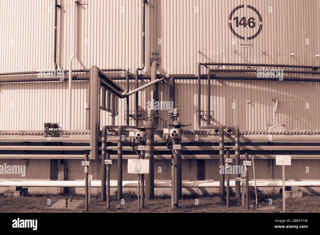 Pipeline and pipe rack of petroleum industrial plant. Offshore Industry ...