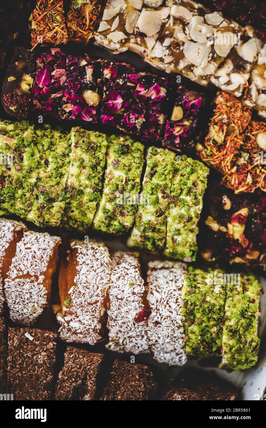 Variety of Turkish traditional lokum sweet delight wallpaper, texture ...