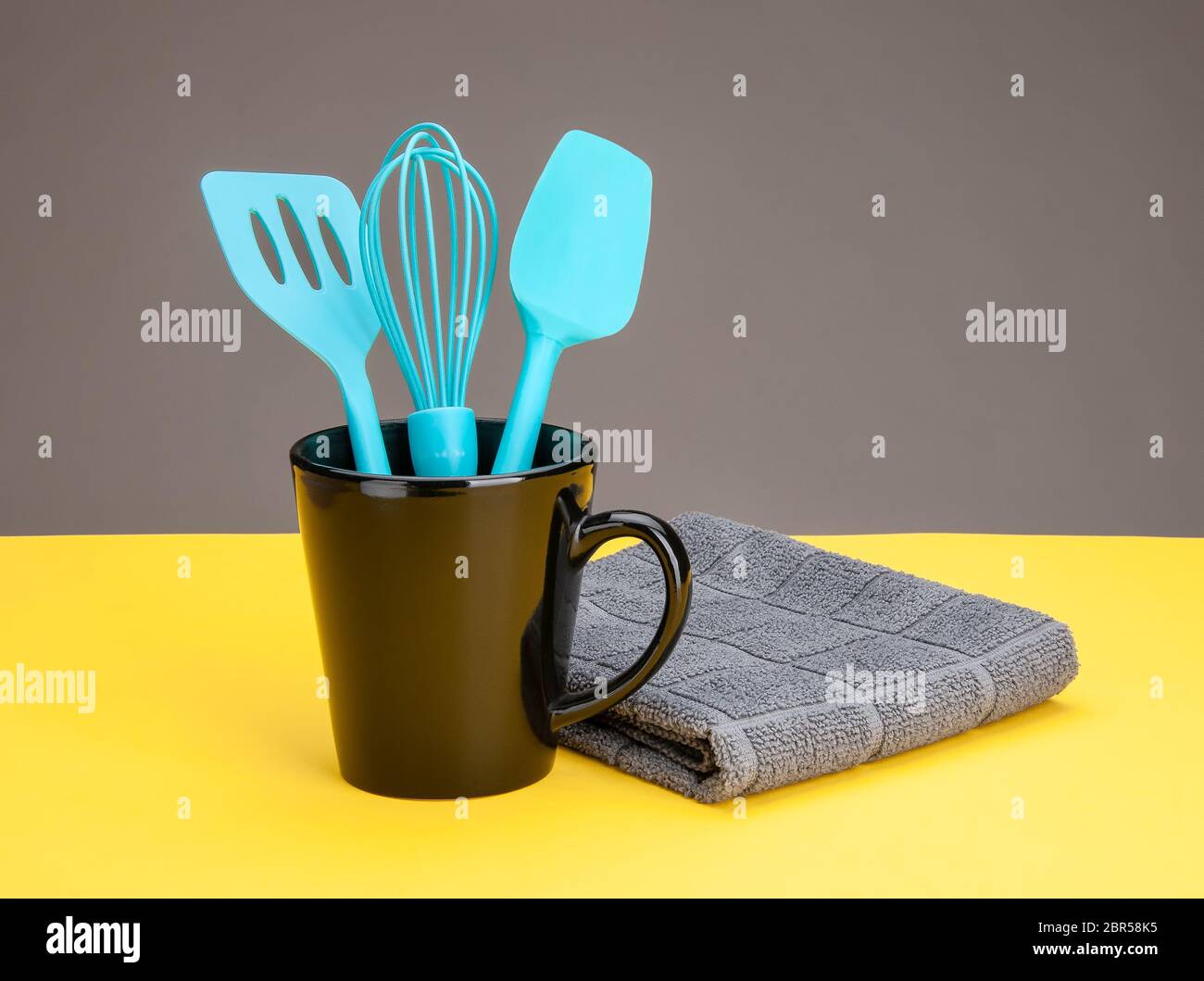 Colorful mini cooking utensils blue plastic Stock Photo - Alamy