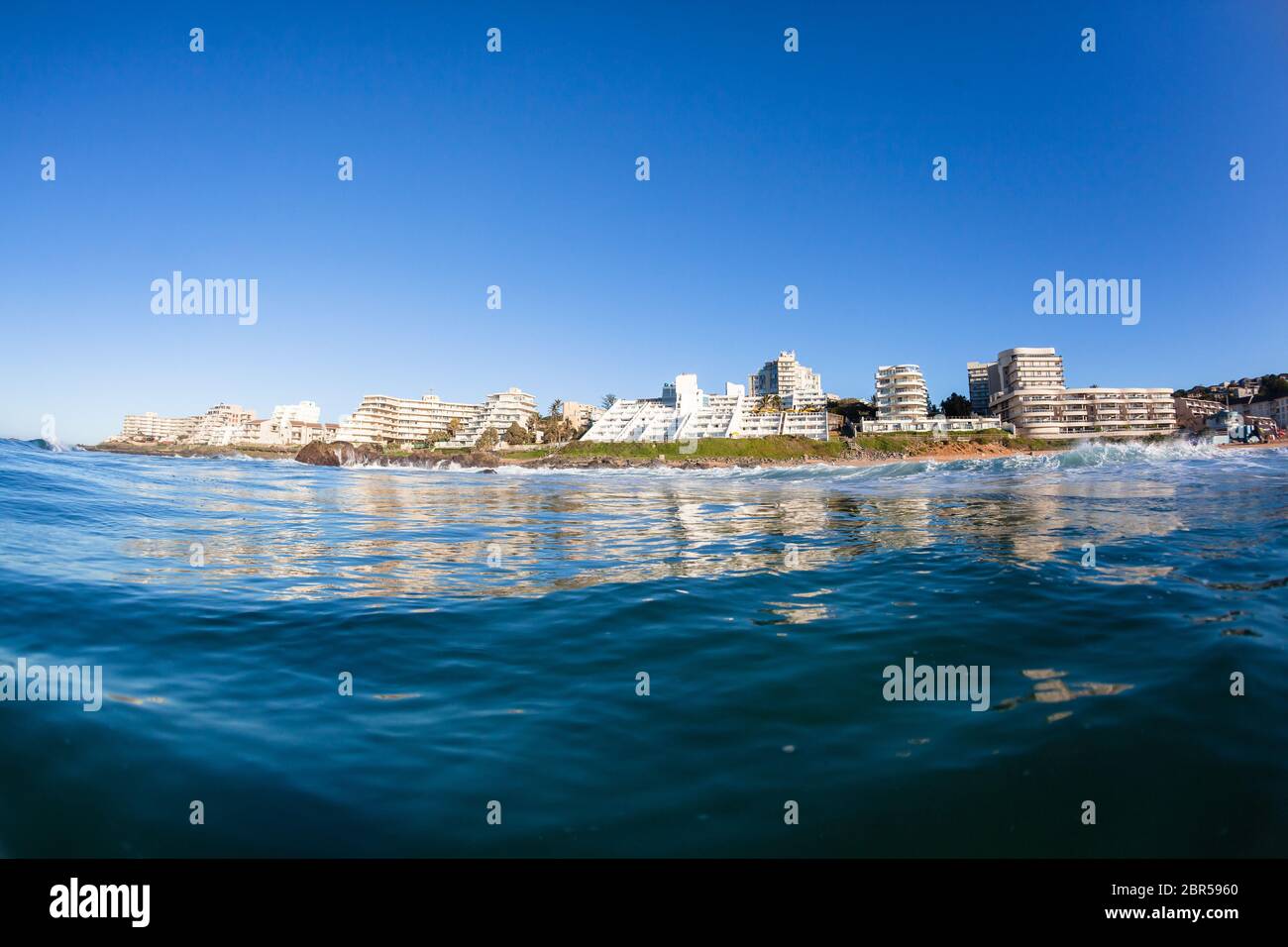 Ballito Bay Ocean beach holiday apartment buildings coastline landscape ...