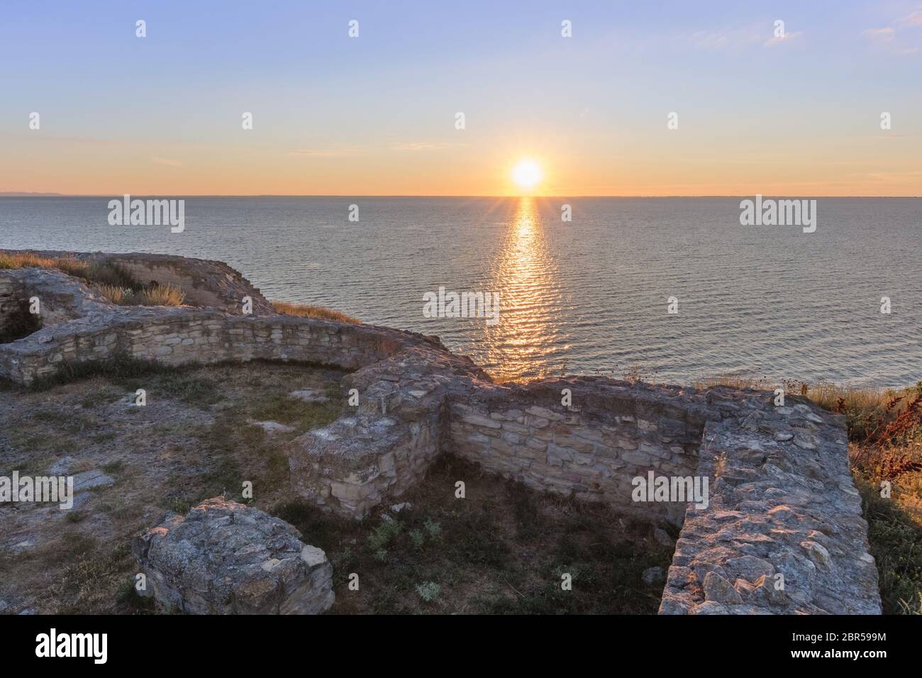 Roman ruins of Argamum (Organe) citadel. Dobrogea, Romania Stock Photo ...