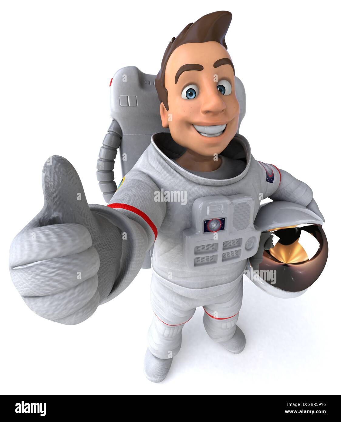 Fun astronaut - 3D Illustration Stock Photo - Alamy
