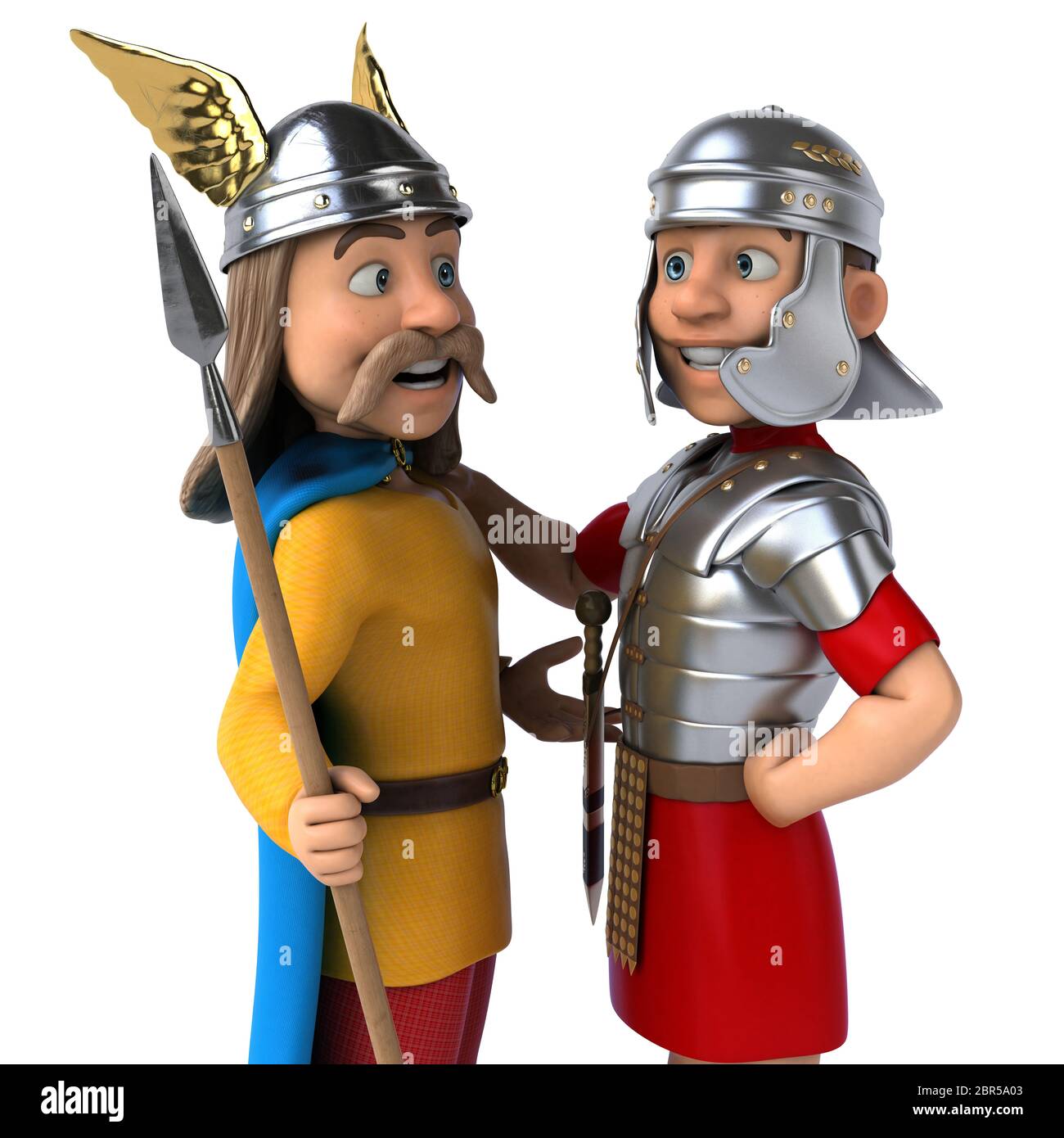 Roman and Gaul - 3D Illustration Stock Photo - Alamy