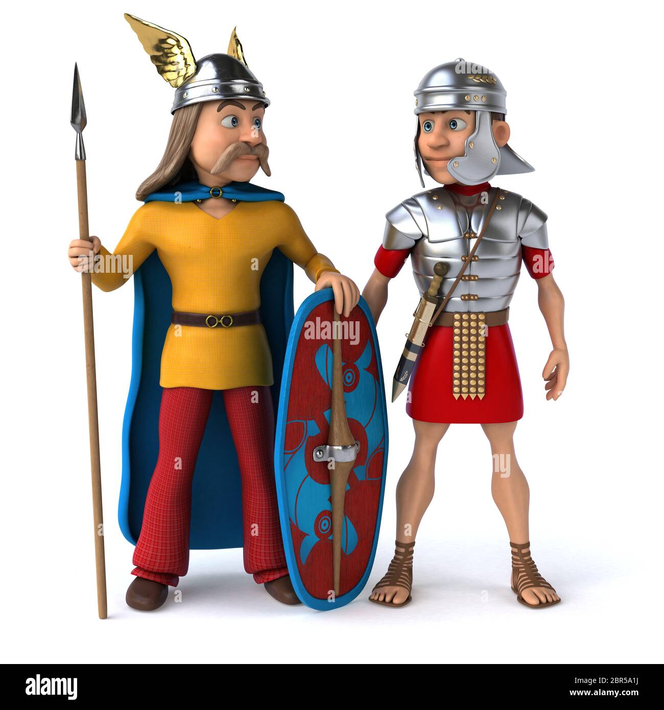 Roman and Gaul - 3D Illustration Stock Photo - Alamy