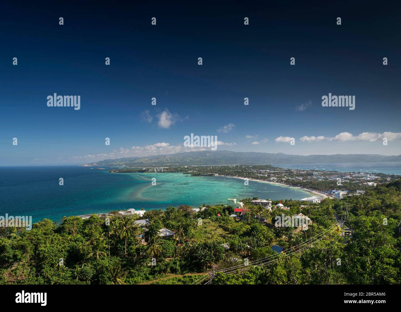 view of tropical boracay island landscape and coast in the philippines ...
