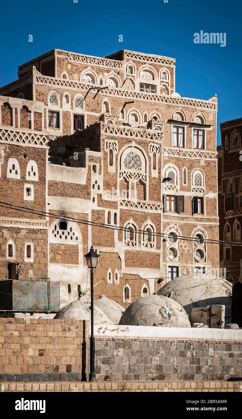 famous traditional architecture heritage buildings view in sanaa city ...