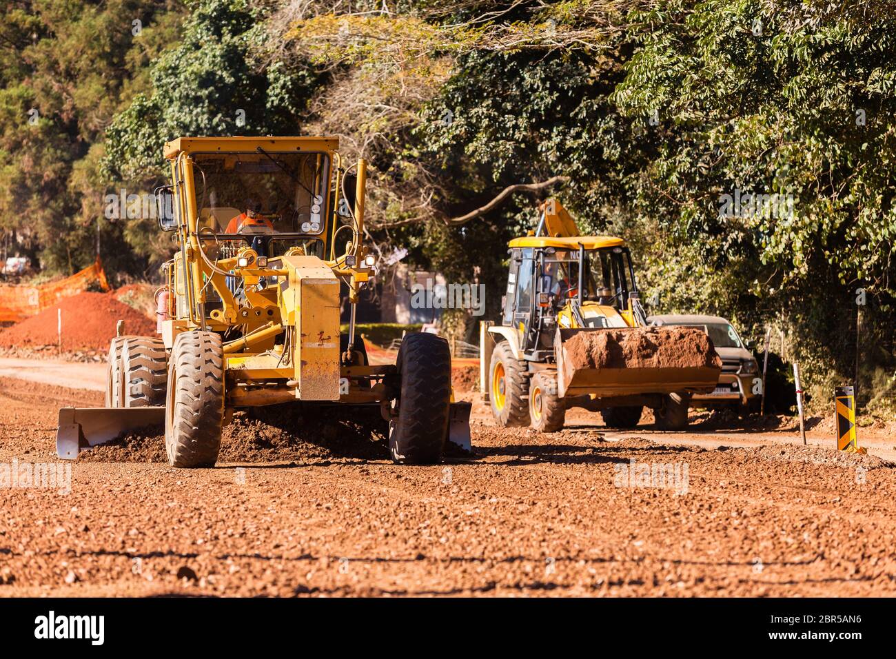 Grader industrial machine on construction of new roads Stock Photo - Alamy