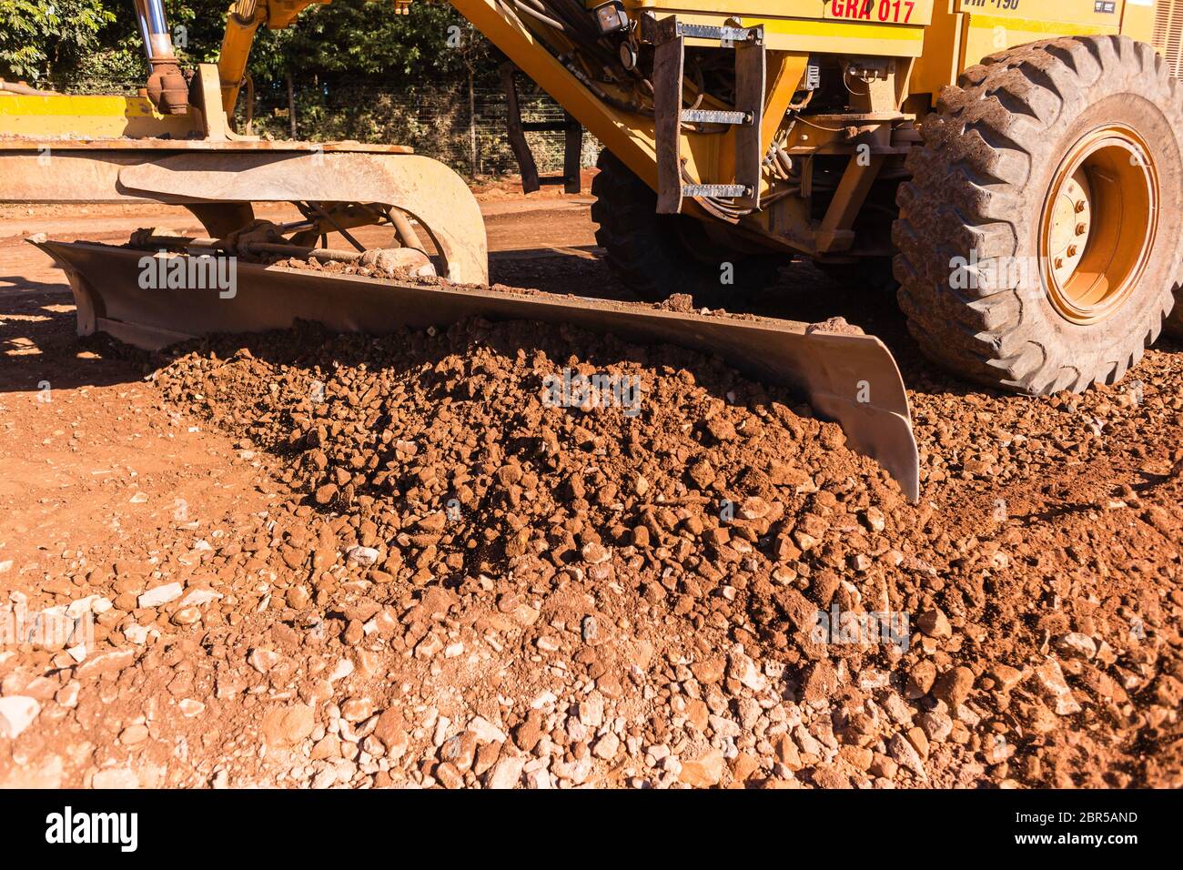 Grader industrial machine on construction of new roads Stock Photo - Alamy