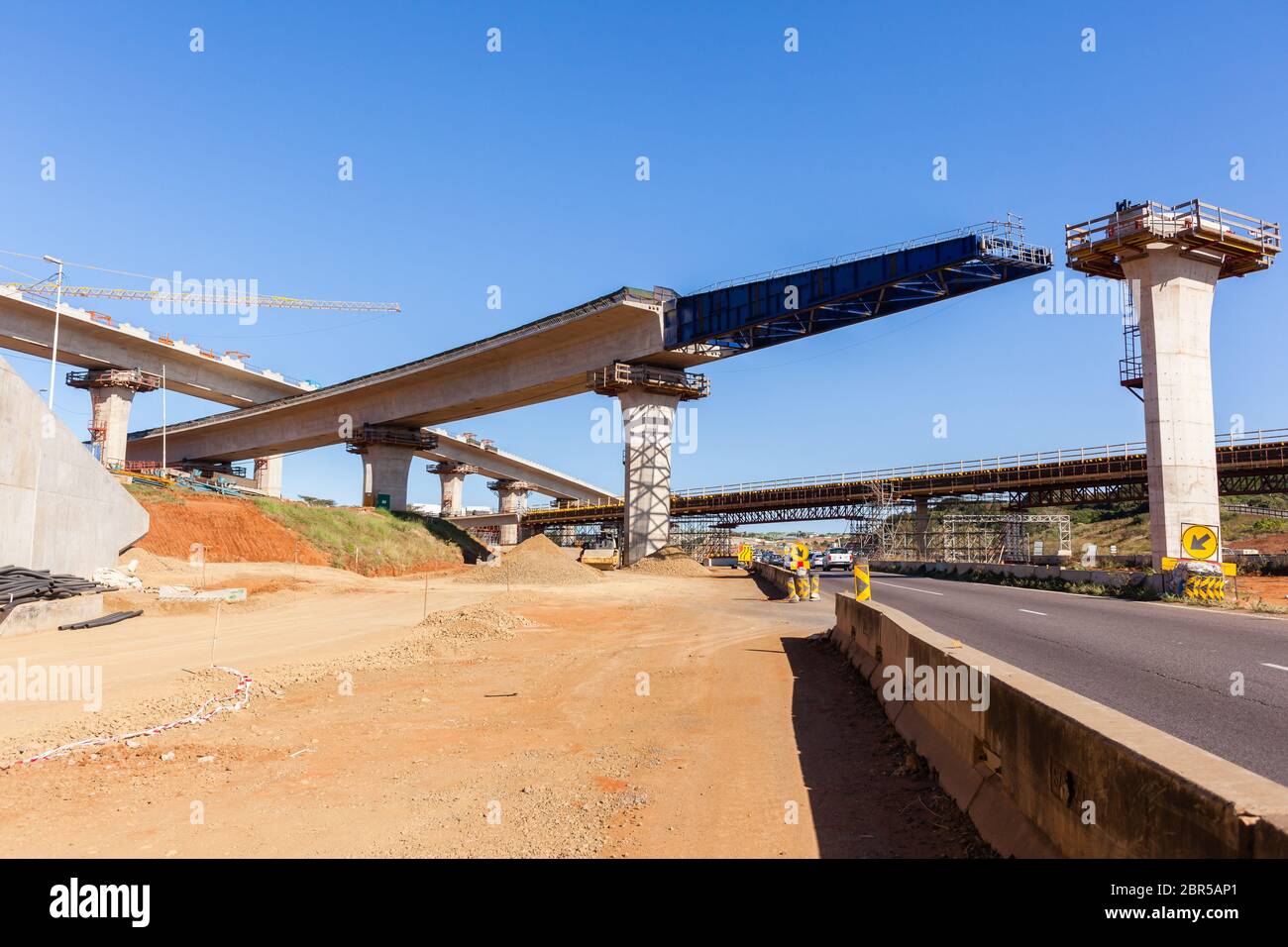 New traffic road intersection junction flyover ramps construction of ...