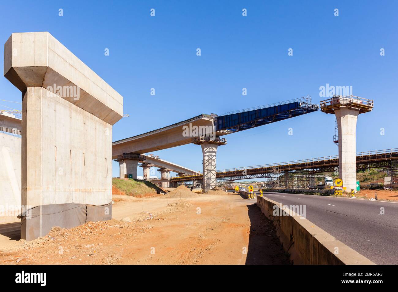New traffic road intersection junction flyover ramps construction of ...