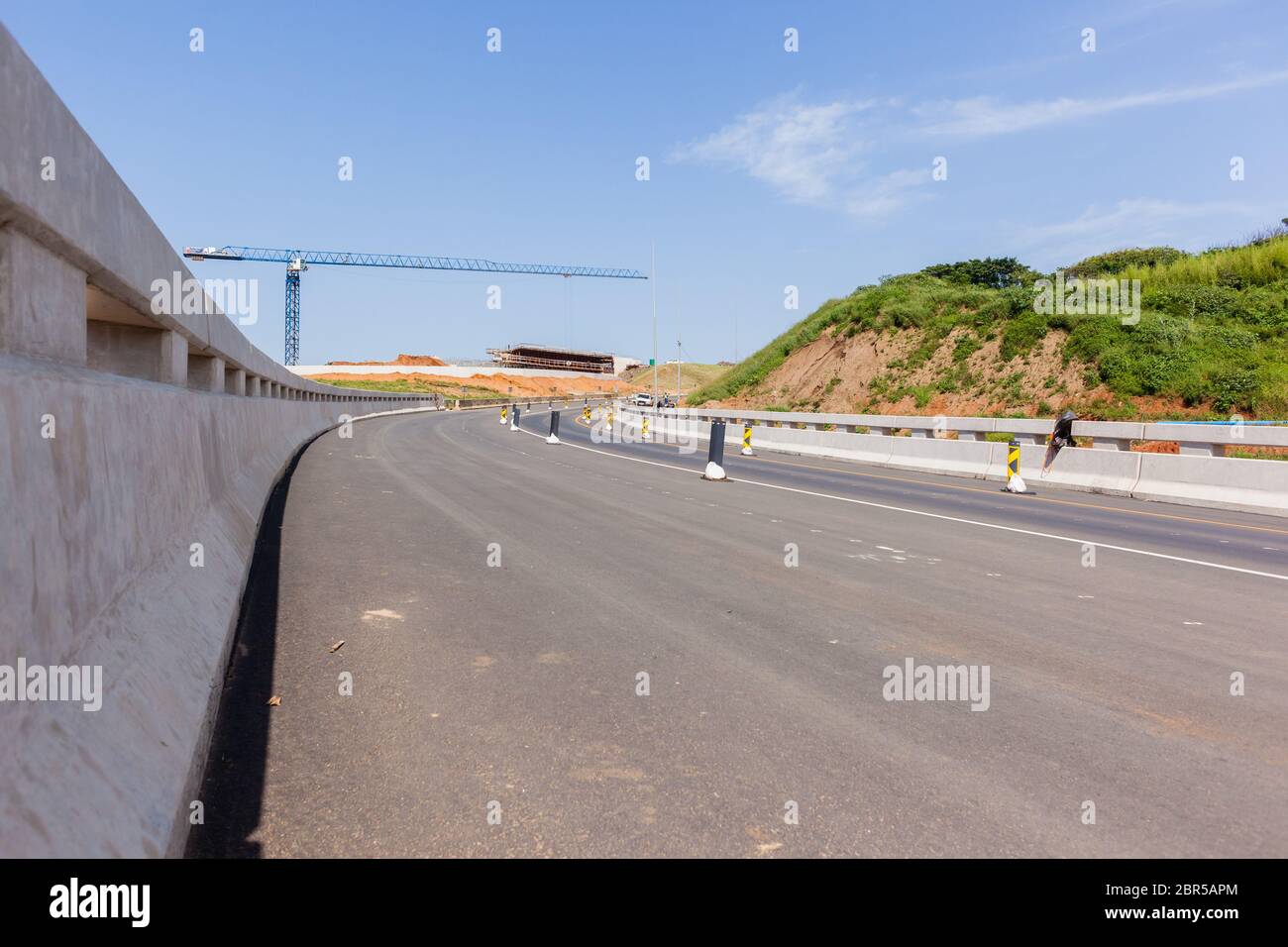 New highway roads junction construction building of ramps,exits, entry ...