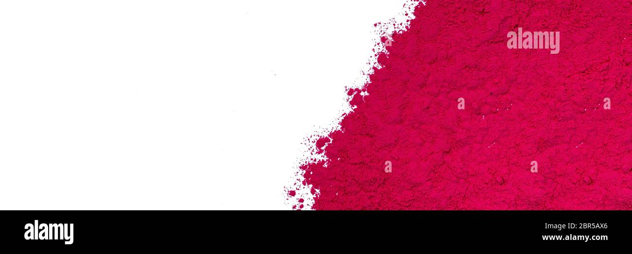 Abstract background of red dry powder paint. Copy space in a left side ...