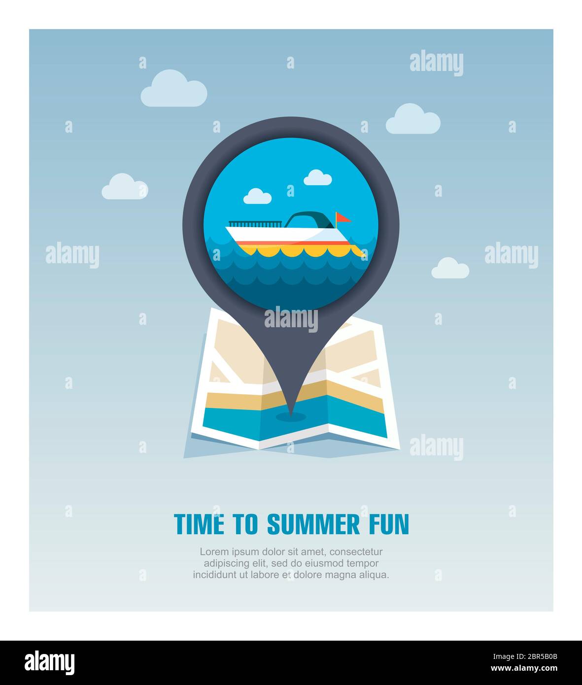 Ship Boat vector pin map icon. Marine Map pointer. Summer Map markers ...