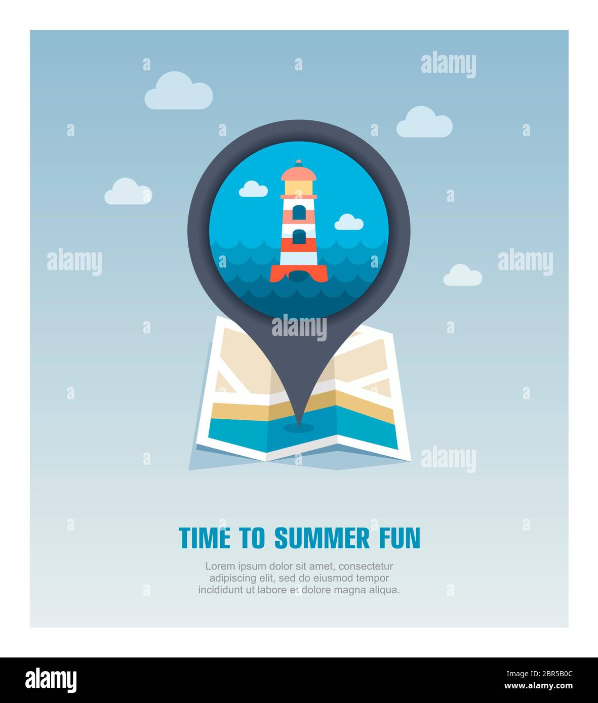 Lighthouse vector pin map icon. Marine Map pointer. Summer Map markers ...