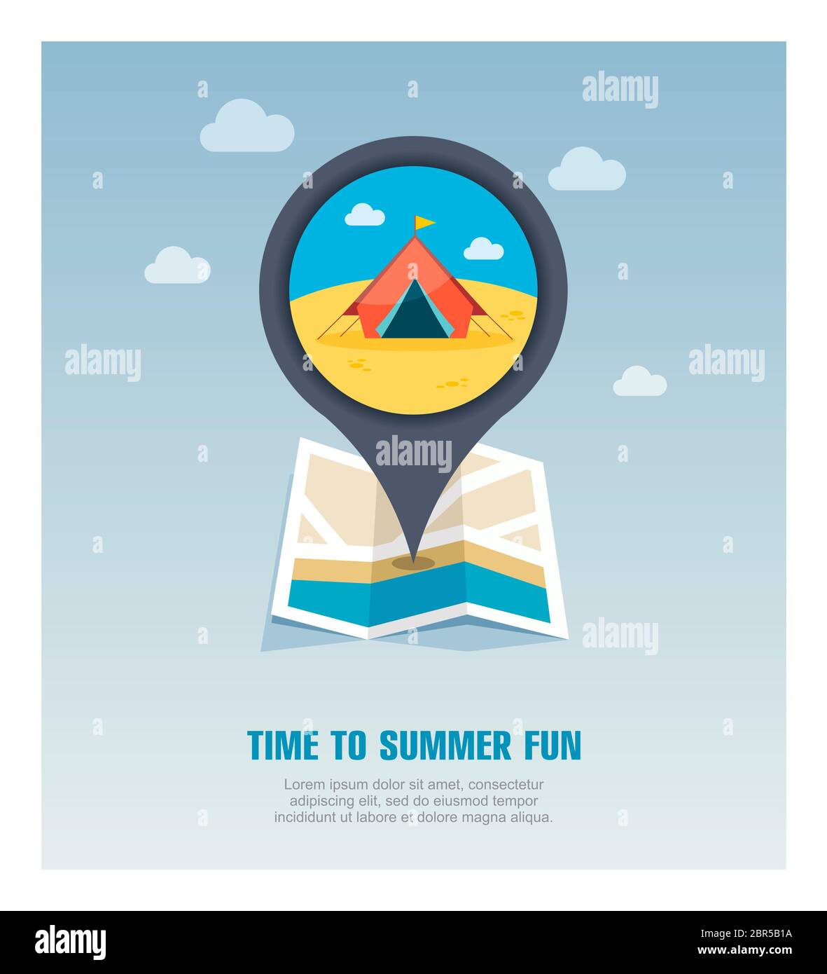 Tent vector pin map icon. Beach Map pointer. Summer Map markers ...