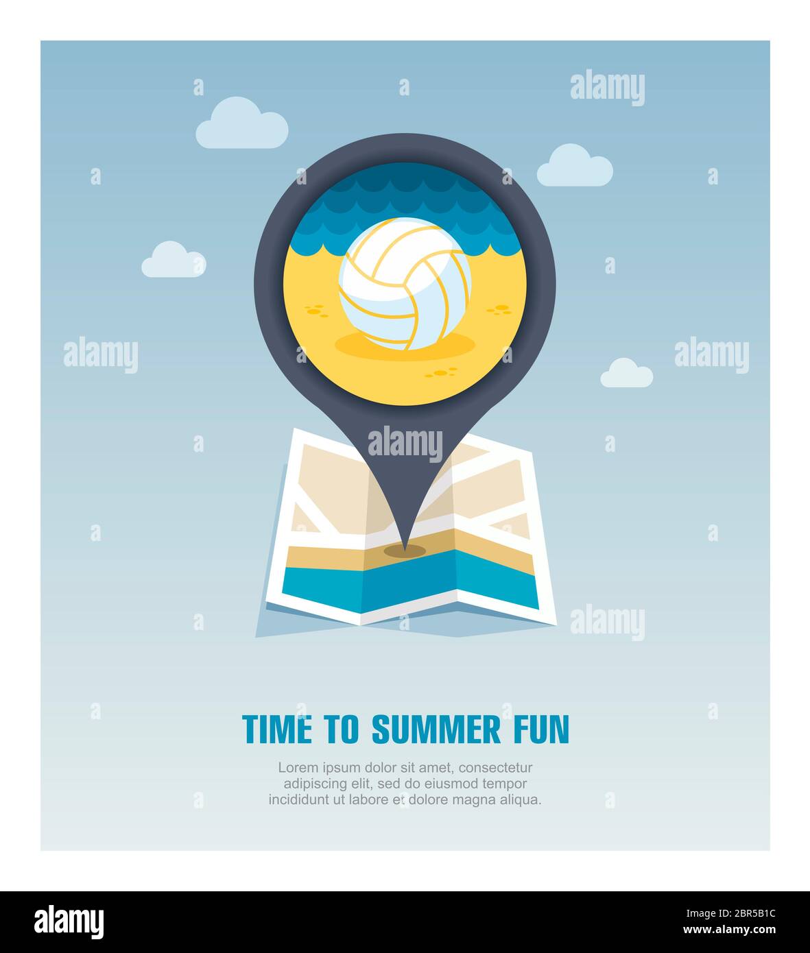 Volleyball vector pin map icon. Beach Map pointer. Summer Map markers ...