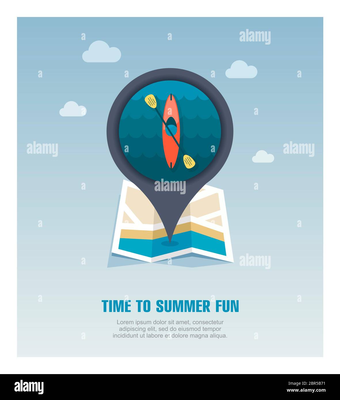 Kayak pin map icon. Canoe vector. Beach Map pointer. Summer Map markers ...