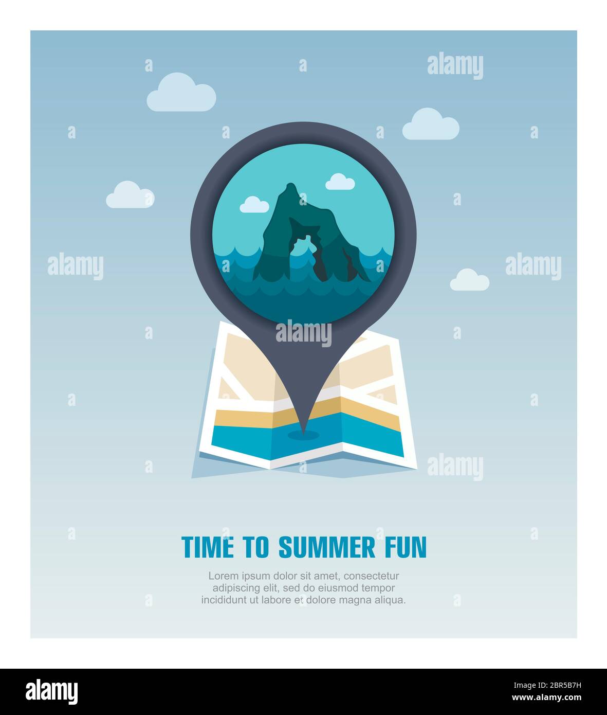 Rocks in the sea vector pin map icon. Travel Map pointer. Summer Map ...