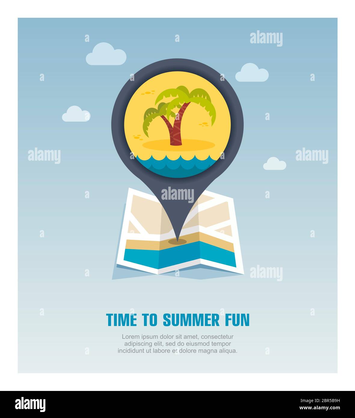 Palm tree vector pin map icon. Beach Map pointer. Summer Map markers ...