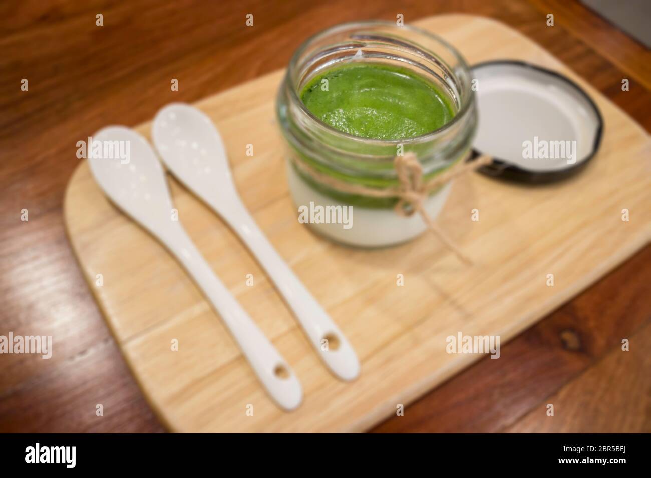 Matcha green tea mousse homemade dessert, stock photo Stock Photo - Alamy