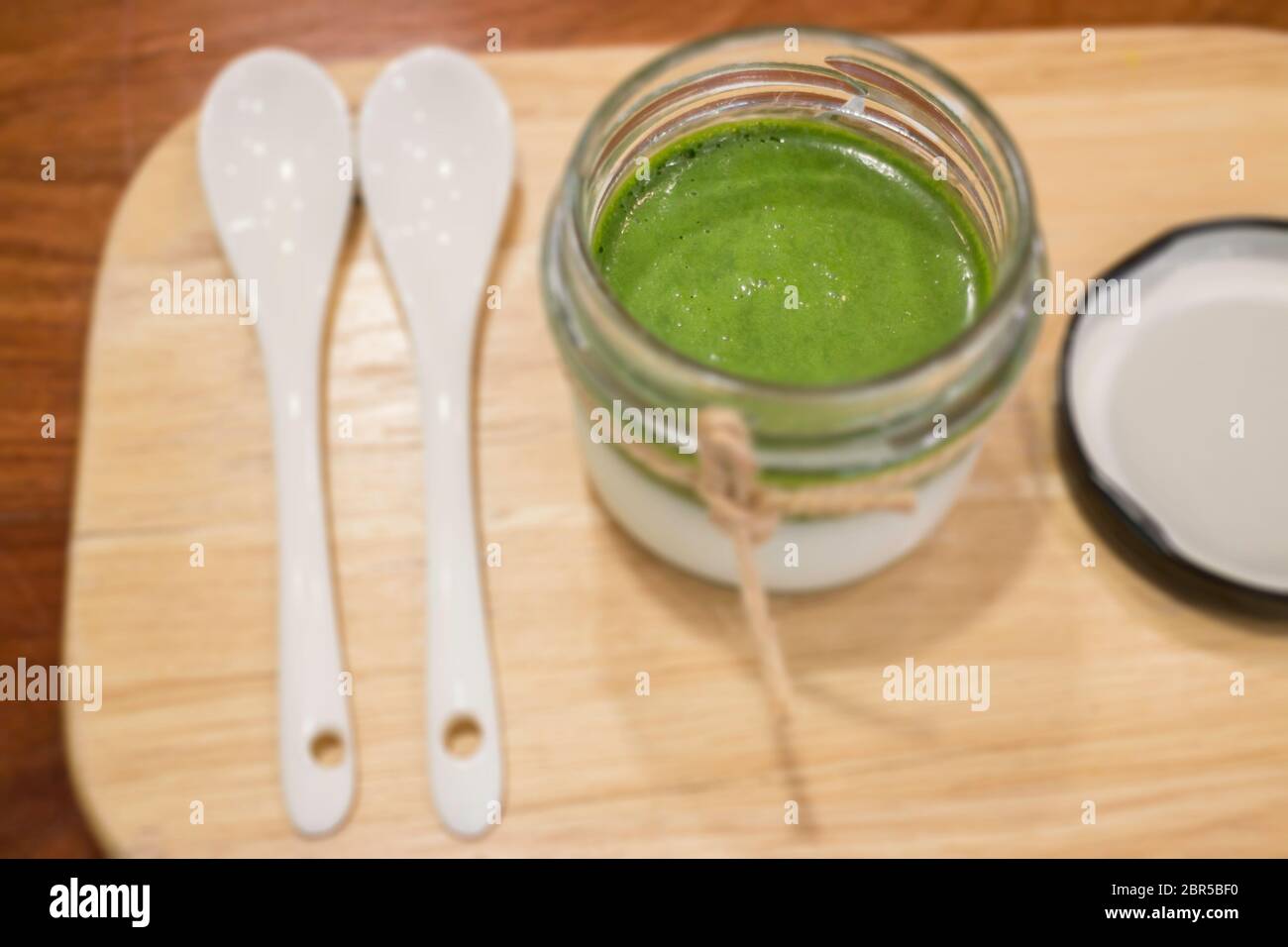 Matcha green tea mousse homemade dessert, stock photo Stock Photo - Alamy