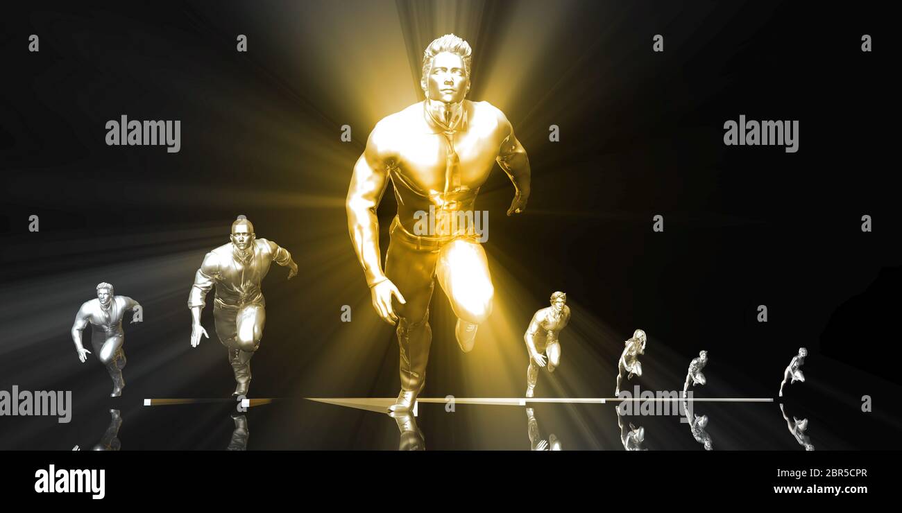 Business Race with Businessman Leading in the Front Stock Photo - Alamy